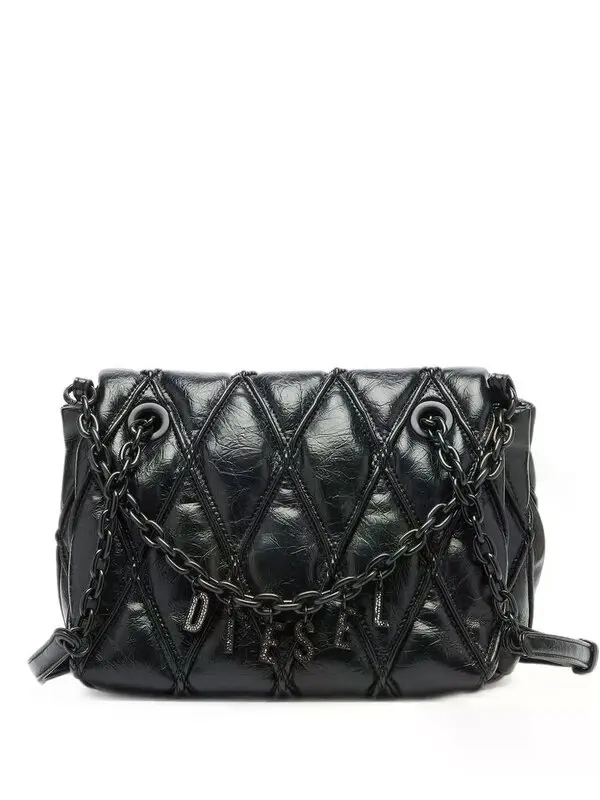 DIESEL® Charm-d Diamond-quilted Shoulder Bag - Black