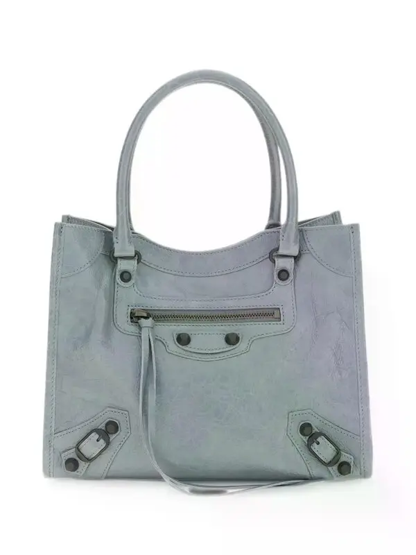 Balenciaga Le City Mini Stud-details Tote Bag - Blue