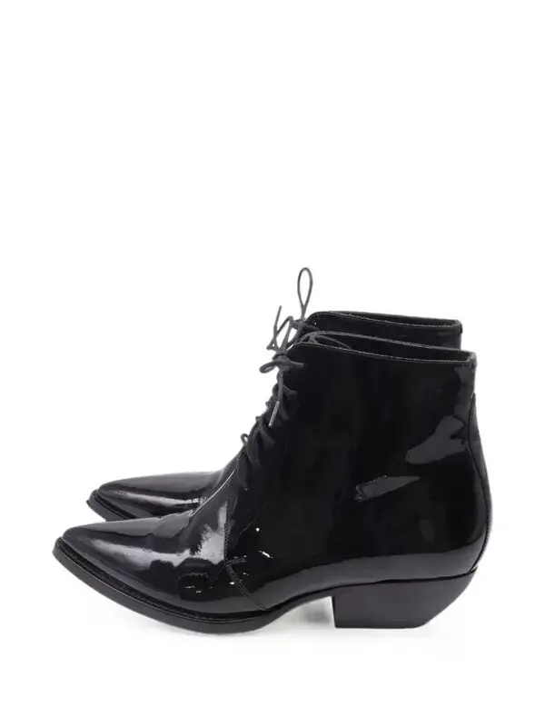 Saint Laurent Theo Lace-up Ankle Boots - Black