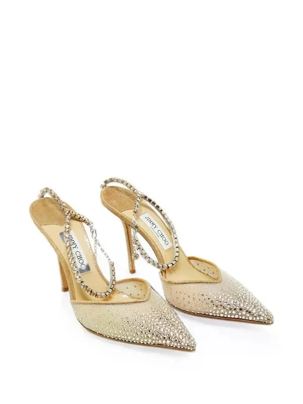 JIMMY CHOO Saeda Crystal-embellished Stiletto Pumps