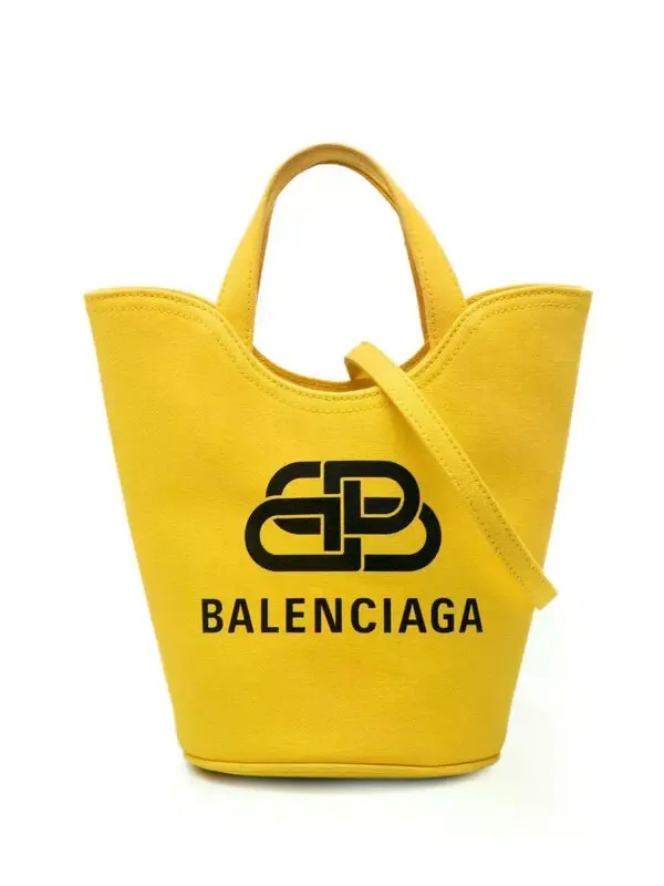 Balenciaga Canvas Wave Bucket Bag Xs Satchel - Yellow