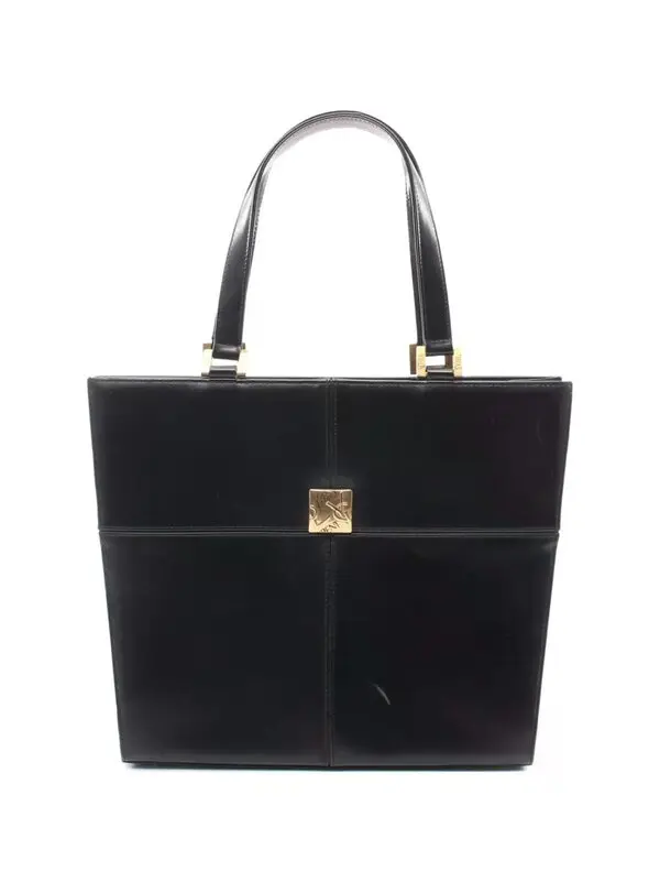 Saint Laurent 2000s Logo-plaque Tote Bag - Black
