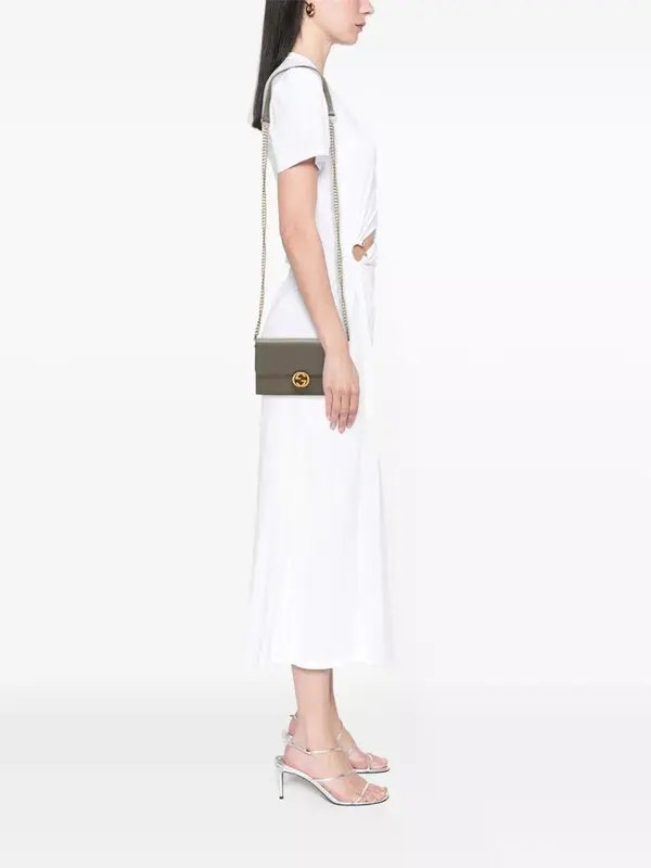 Gucci Calfskin Interlocking G Wallet On Chain Crossbody Bag - Brown