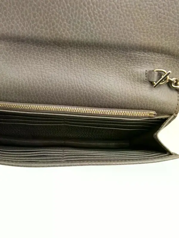 Gucci Calfskin Interlocking G Wallet On Chain Crossbody Bag - Brown