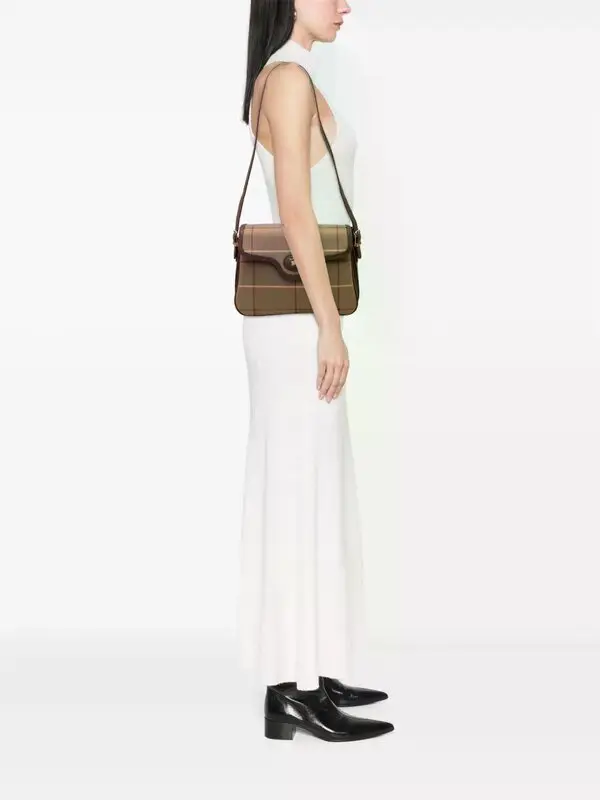 Burberry Vintage Check Canvas Flap Shoulder Bag