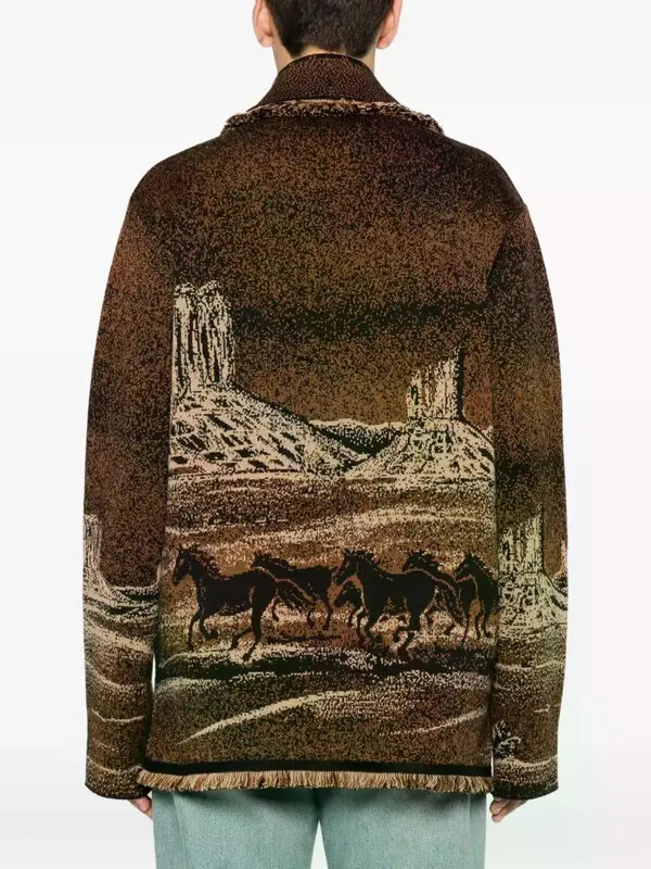 Alanui Landscape Pattern Fringed Jacket
