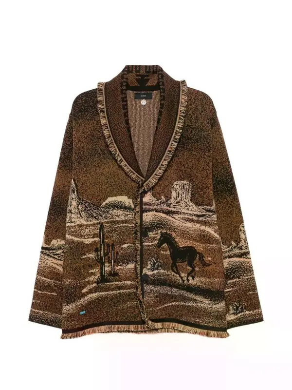 Alanui Landscape Pattern Fringed Jacket - Brown