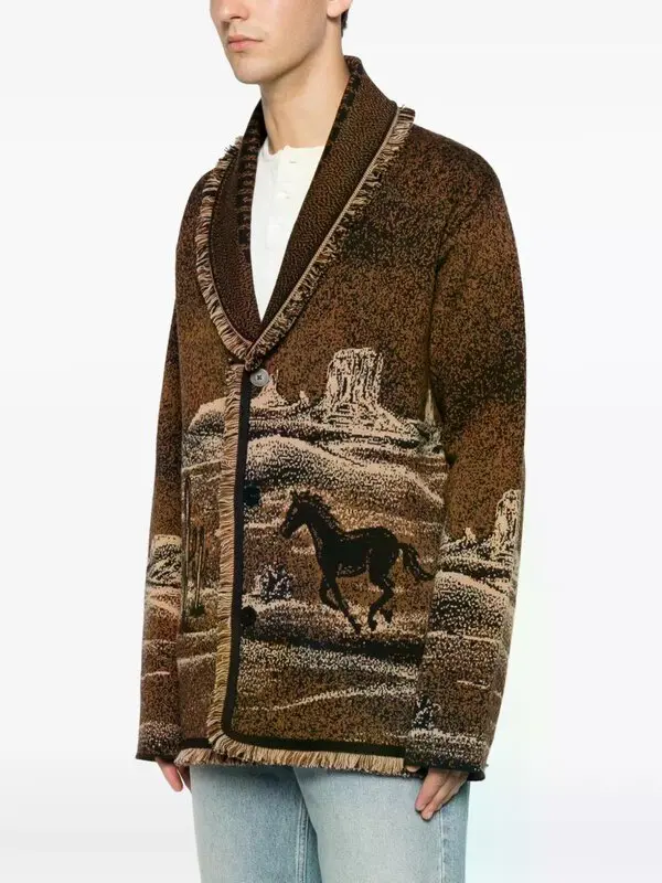 Alanui Landscape Pattern Fringed Jacket