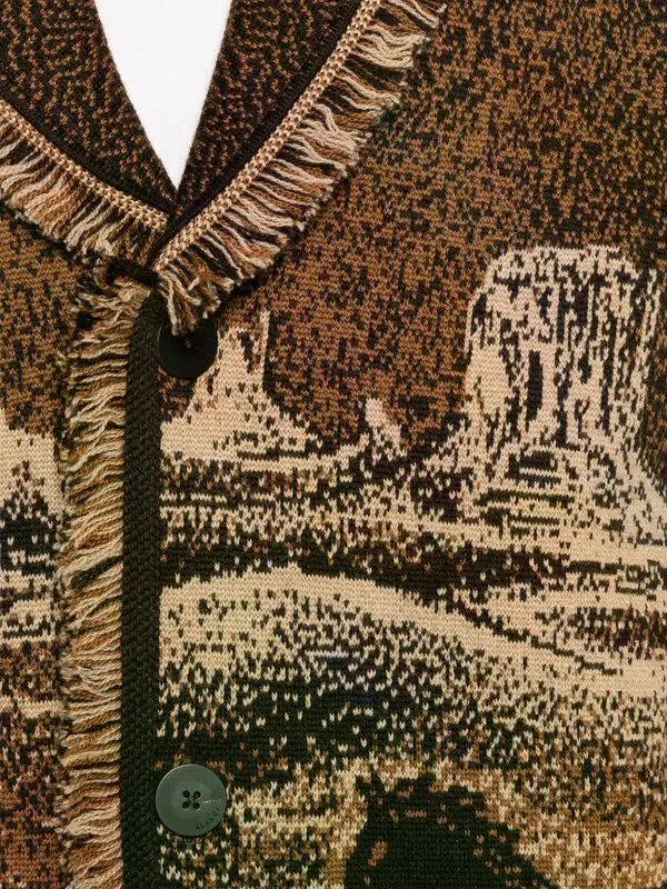 Alanui Landscape Pattern Fringed Jacket