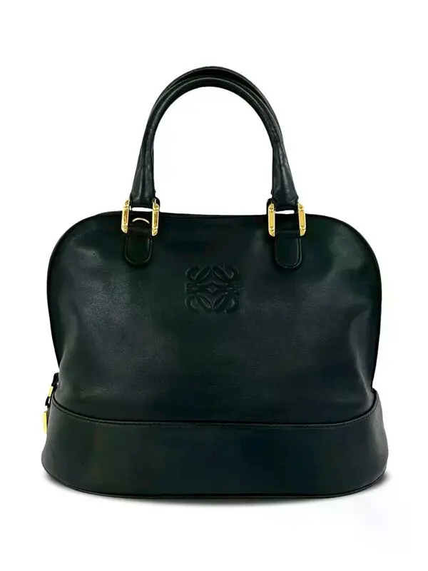 Loewe Leather Anagram Handbag - Black