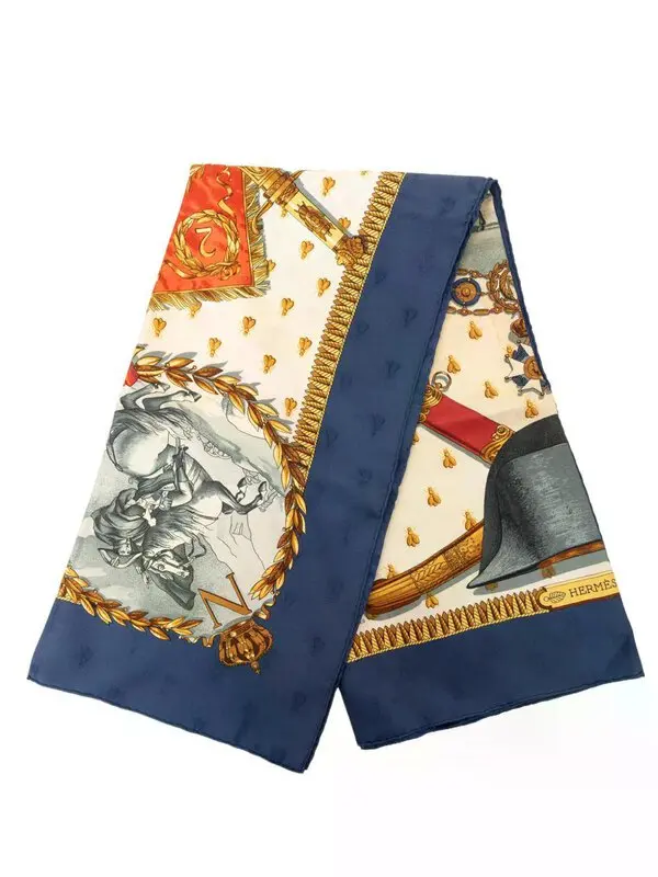 Hermès 20th Century Napoleon Silk Scarf 90 Scarves - Blue