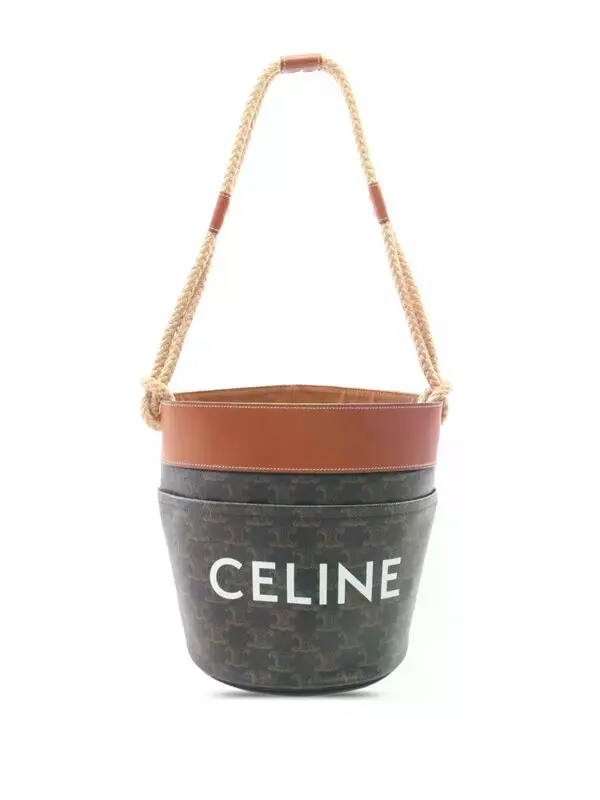 Celine Triomphe Coated Canvas Bucket Bag