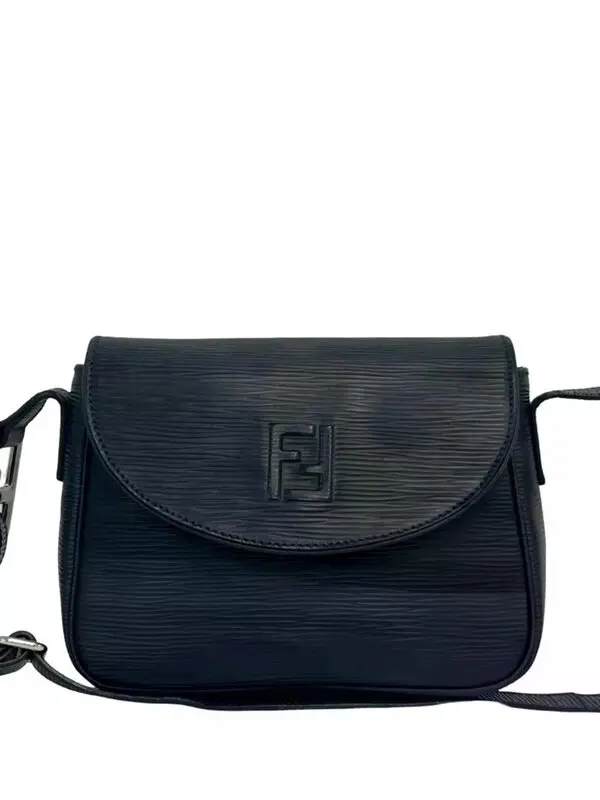 Fendi Leather Ff Crossbody Bag - Blue