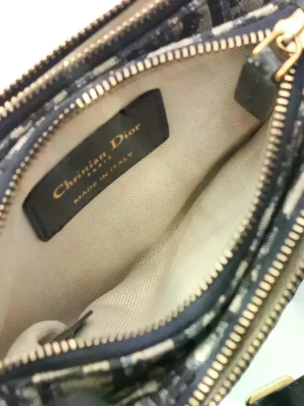 Dior Oblique Canvas Saddle Triple Zip Crossbody Bag - Grey