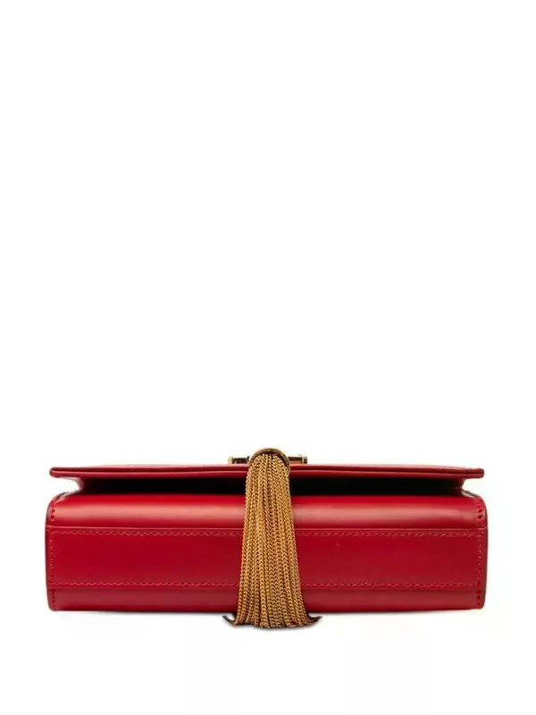 Saint Laurent Small Smooth Calfskin Monogram Kate Tassel Crossbody Bag - Red