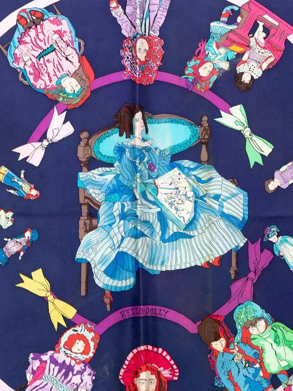 Hermès 1990-2000 Hello Dolly Silk Scarf 90 Scarves