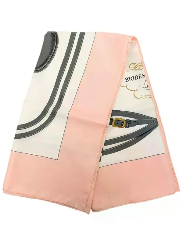 Hermès 1957-1970 Brides De Gala Silk Scarf 90 Scarves - Pink