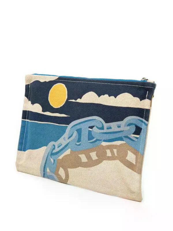 Hermès 2010-2026 Toile Escale A La Plage Beach Pouch