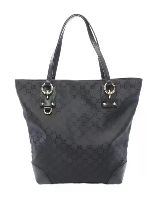 Gucci 2000-2015 Medium Gg Denim Charm Tote Bag - Grey