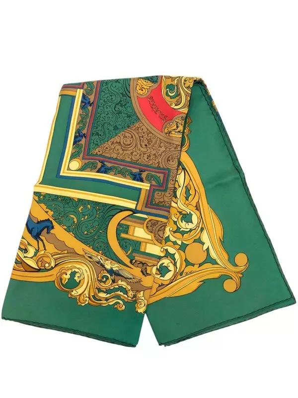 Hermès 2000-2026 Animaux Solaires Silk Scarf 90 Scarves - Green