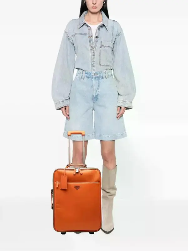 Prada Saffiano Leather Carry-on Trolley Suitcase