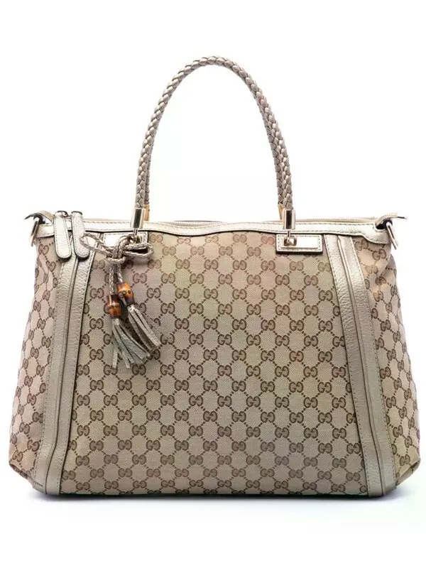 Gucci Gg Canvas Bella Convertible Tote Satchel - Neutrals