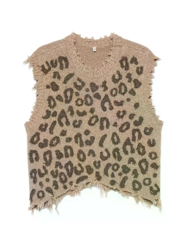 R13 Leopard Pattern Sleeveless Top - Brown