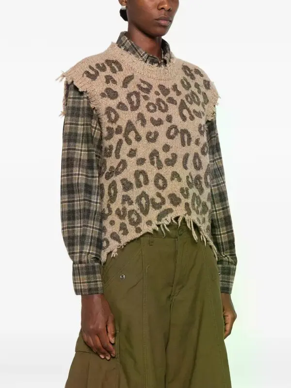 R13 Leopard Pattern Sleeveless Top