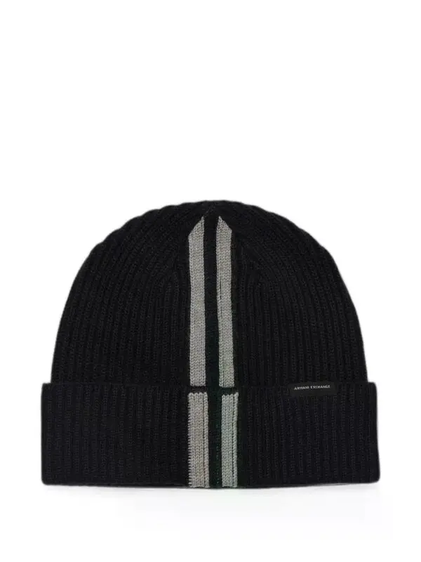 Armani Exchange Ribbed Knit Beanie Hat