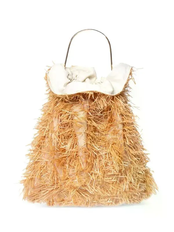 MULLER OF YOSHIOKUBO Savanna Fringed Bucket Bag - Neutrals