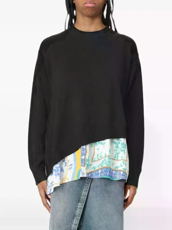 Moschino Asymmetric Sweater With Floral Inserts