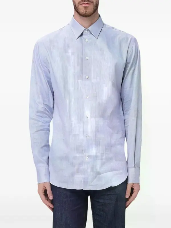 Emporio Armani Long-sleeve Cotton Shirt - Blue