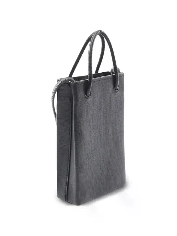 Balenciaga Logo Print Phone Holder Bag - Black
