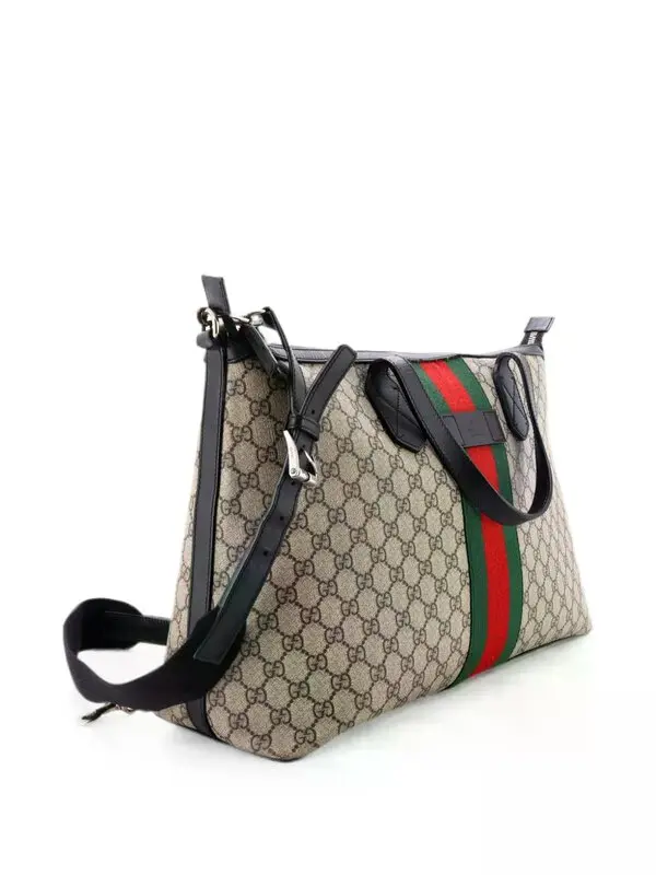 Gucci Gg Coated Canvas Web Duffle Bag