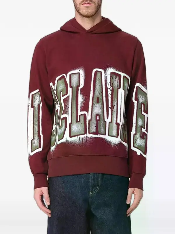 DISCLAIMER Logo Print Cotton Hoodie