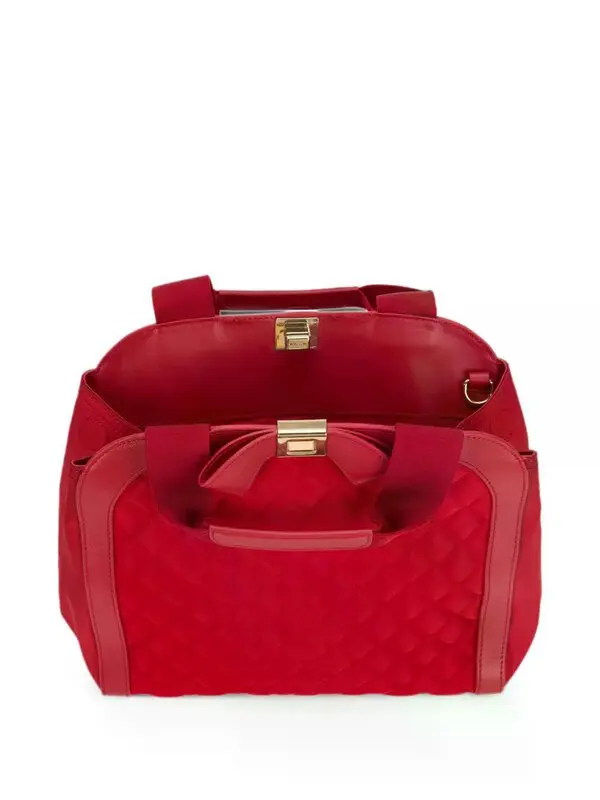 Moschino Quilted Bow Detail Tote Bag