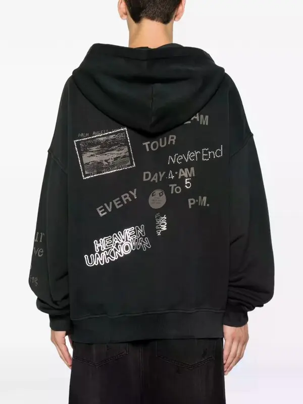 Palm Angels Graphic Print Zip-up Hoodie