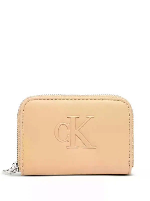 Calvin Klein Logo-embossed Zip-around Wallet - Neutrals