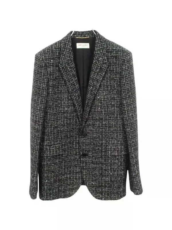 Saint Laurent Sequin Tweed Jacket - Black