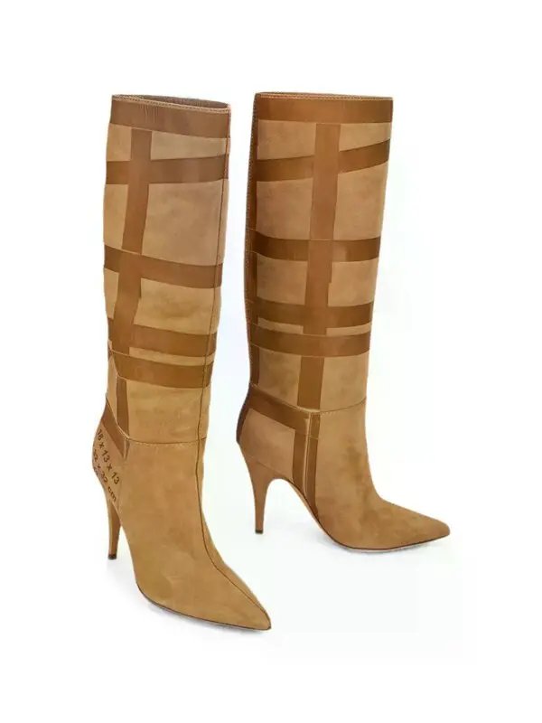 Moschino Tape Detail Knee-high Boots