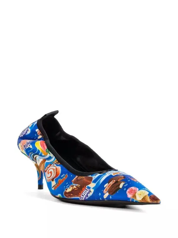 Balenciaga Avenue Scrunchie Sweet Treat Heeled Pumps - Blue