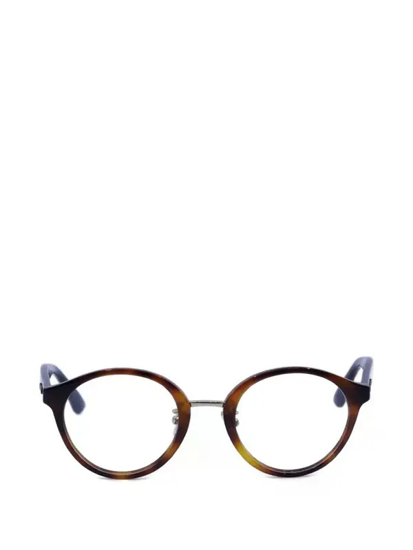 JIMMY CHOO Glitter-detail Round-frame Glasses - Brown