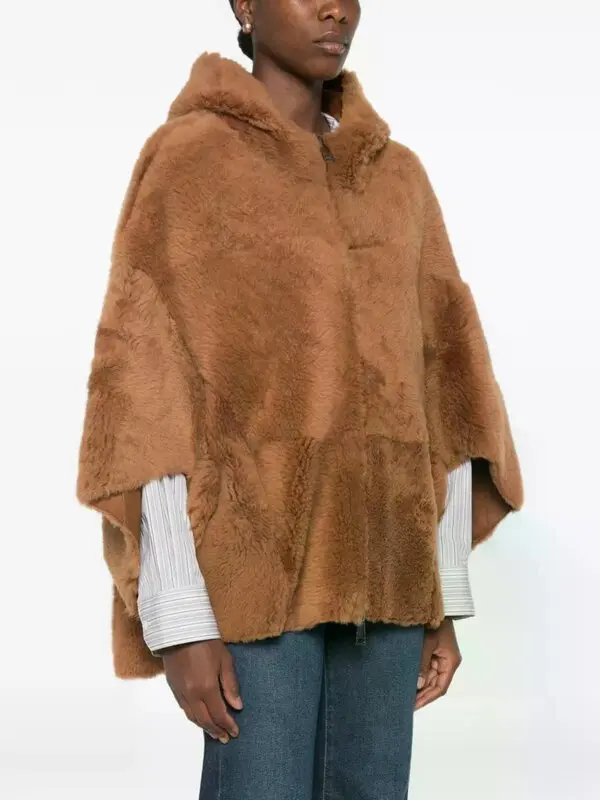 GIORGIO BRATO Shearling-finish Hooded Cape