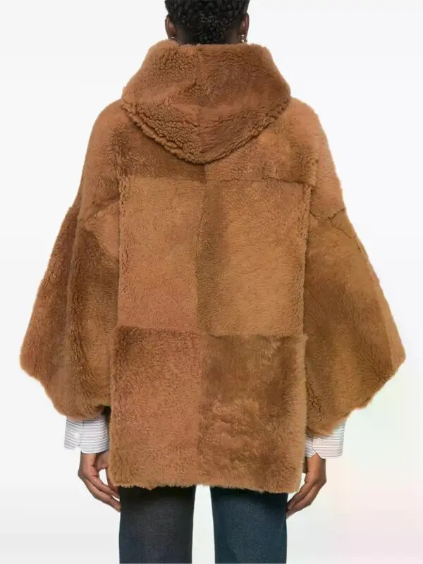 GIORGIO BRATO Shearling-finish Hooded Cape
