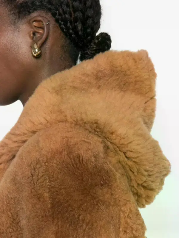 GIORGIO BRATO Shearling-finish Hooded Cape