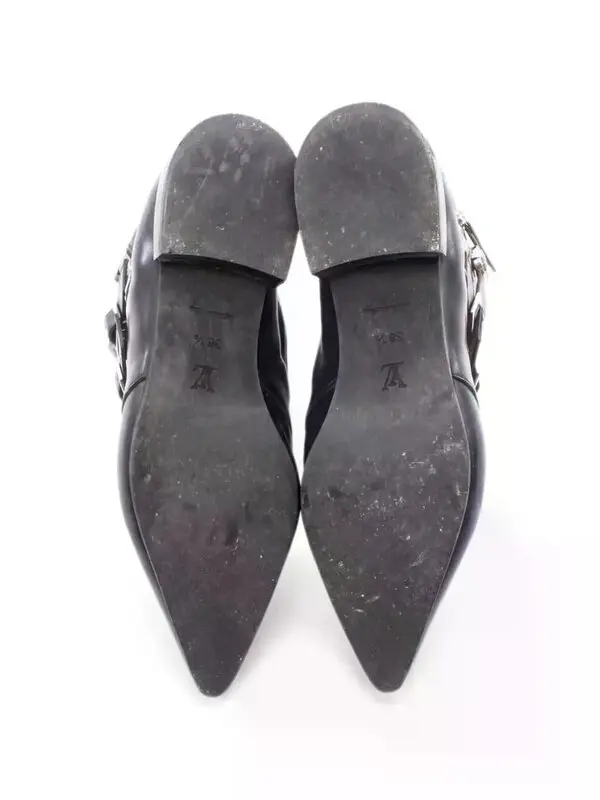 LOUIS VUITTON 2000s Jumble Line Buckle Ankle Boots