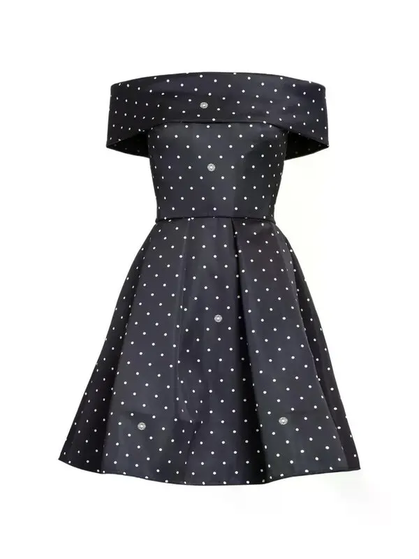 Elie Saab Polka-dot Off-the-shoulder Dress