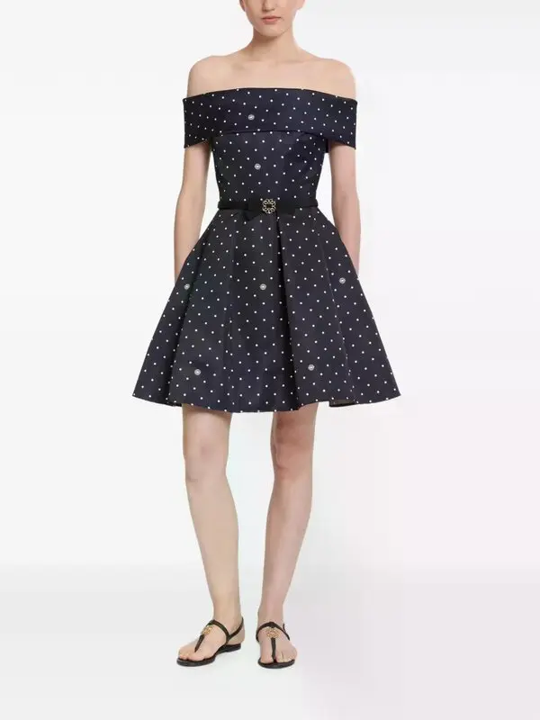 Elie Saab Polka-dot Off-the-shoulder Dress