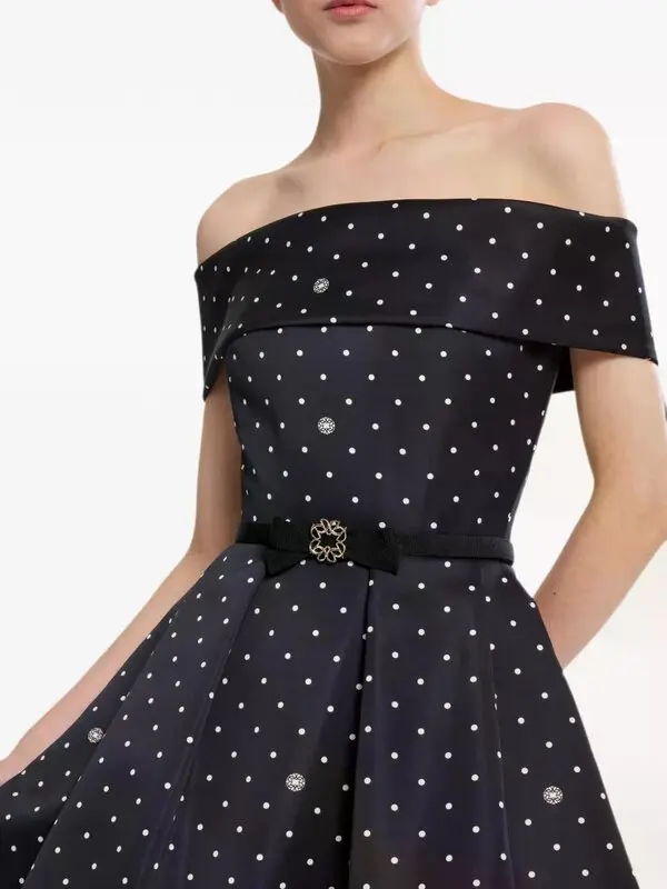 Elie Saab Polka-dot Off-the-shoulder Dress