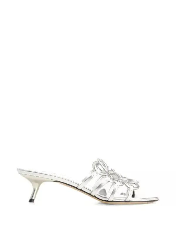 Loewe Anagram Petal Leather Heeled Sandals